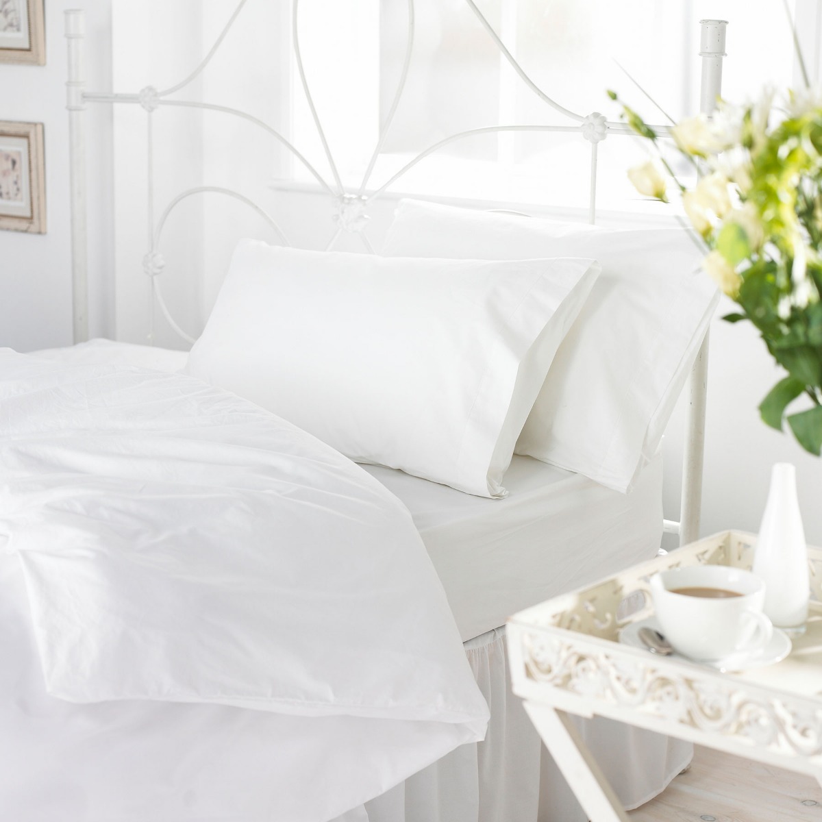 white bedding single
